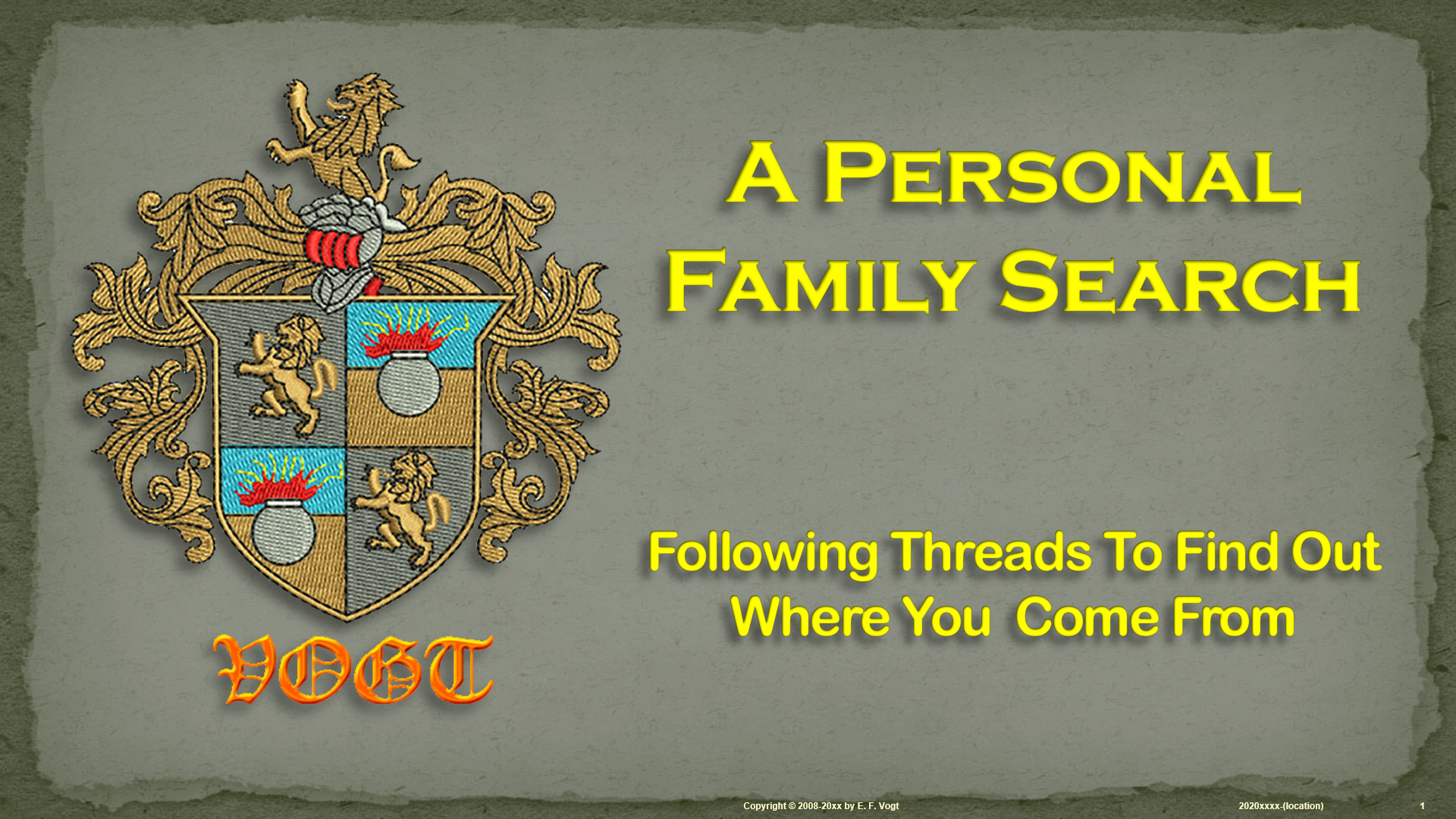 FamilyTreeHouse Genealogical Presentations